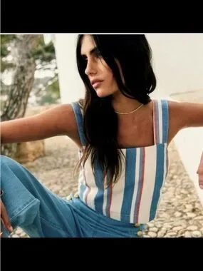 Sezane | Tops | Nwt Sezane Marga Top Ecru Vertical Stripe Button Size ...